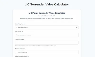 LIC Surrender Value Calculator: Calculate Policy Value